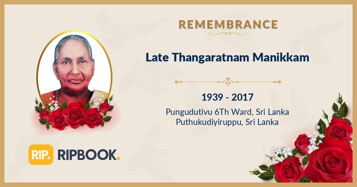 Late Thangaratnam Manikkam - 6th Year Remembrance - RIPBook
