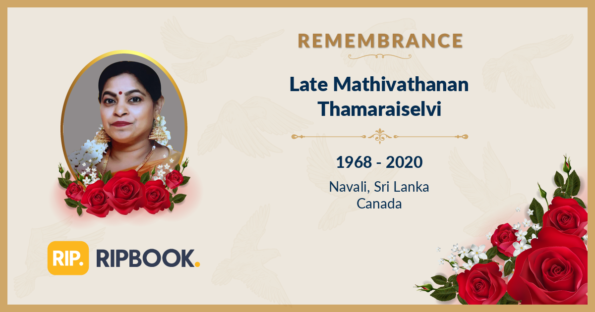 Late Mathivathanan Thamaraiselvi - 3rd Year Remembrance - RIPBook