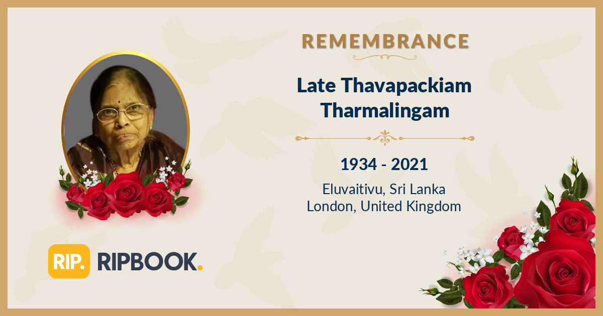 Late Thavapackiam Tharmalingam - 2nd Year Remembrance - RIPBook