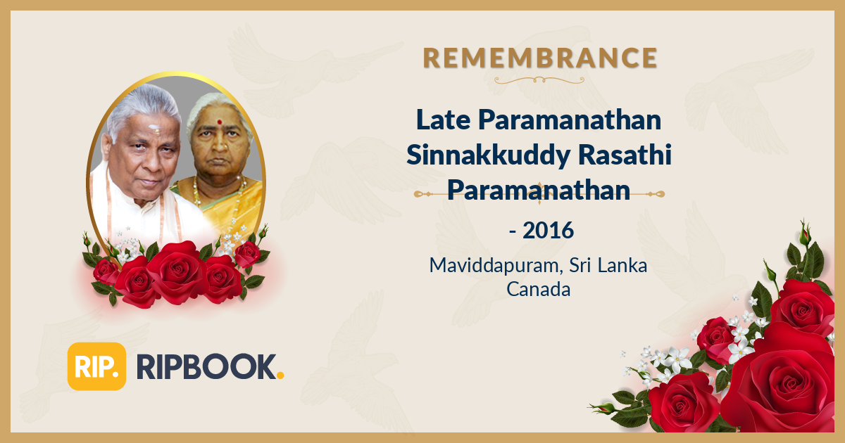 Late Paramanathan Sinnakkuddy Rasathi Paramanathan - 7th Year ...
