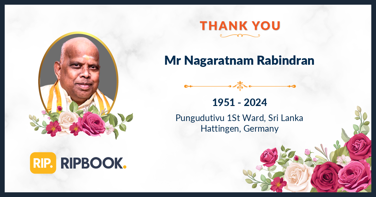 Late Nagaratnam Rabindran (Periyappa) - 31st Day Remembrance & Thankyou ...