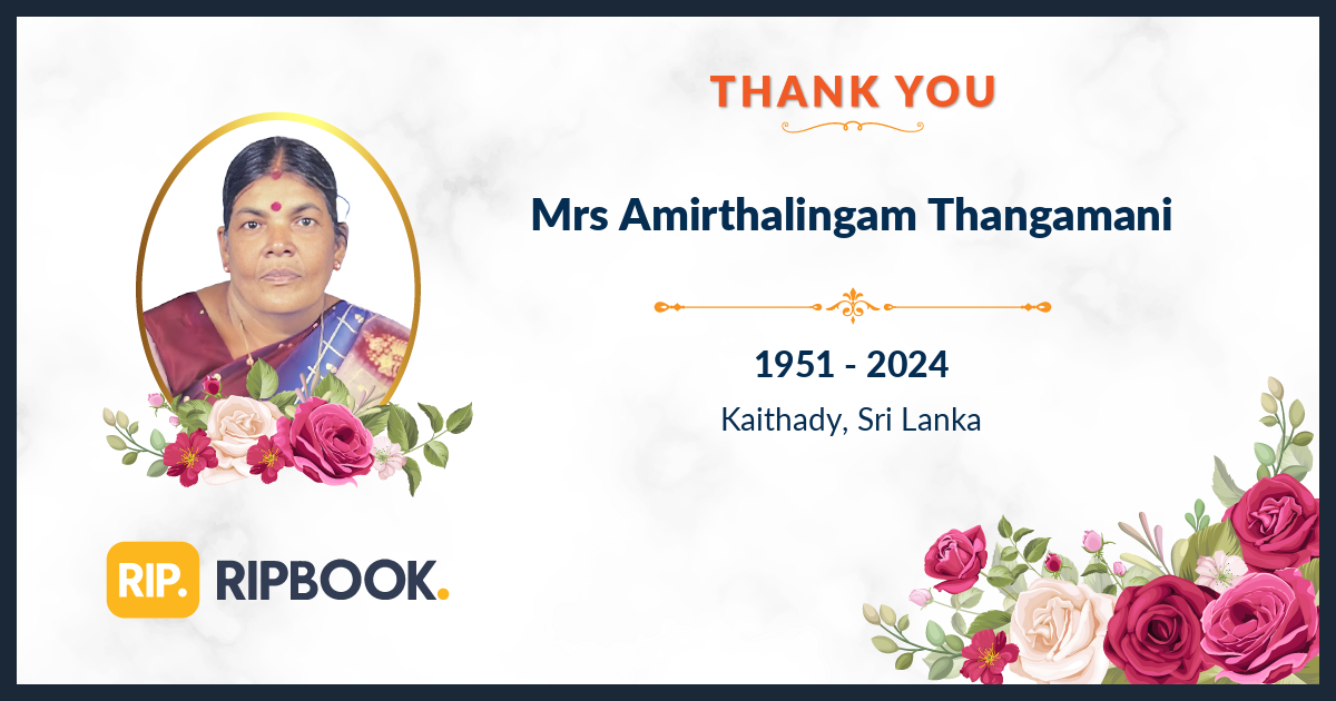 Late Mayilvaganam Amirthalingam Amirthalingam Thangamani - 31st Day ...