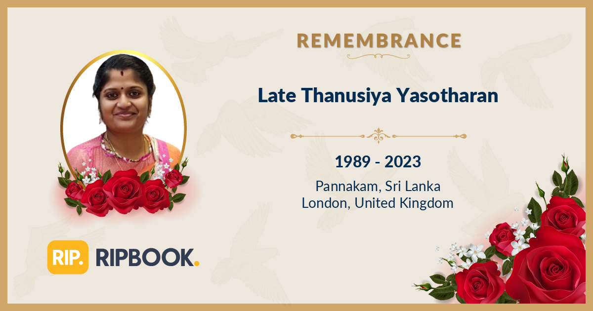 Late Thanusiya Yasotharan - 1st Year Remembrance - RIPBook