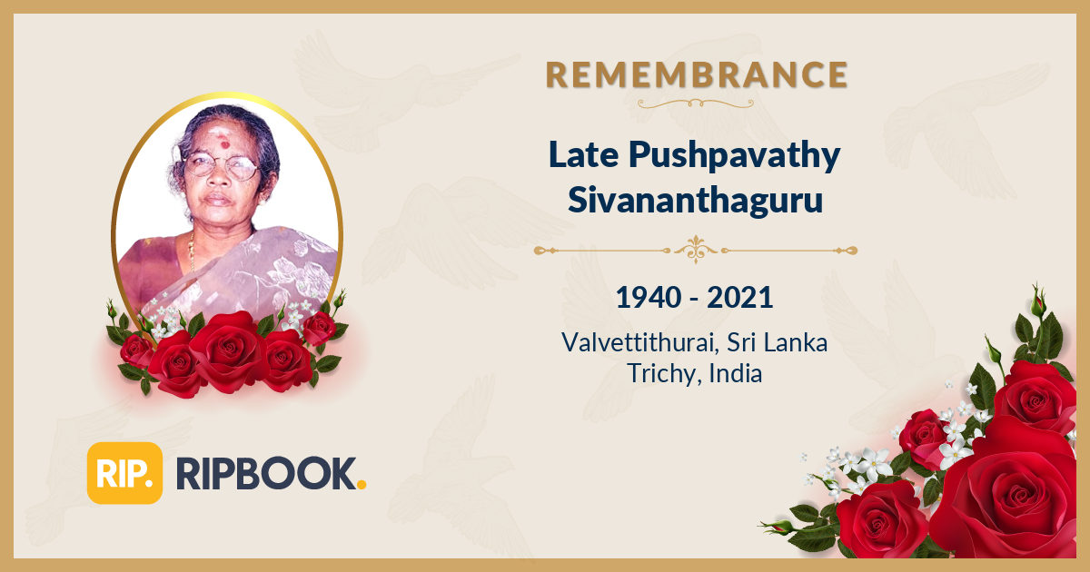 Late Pushpavathy Sivananthaguru - 3rd Year Remembrance - RIPBook