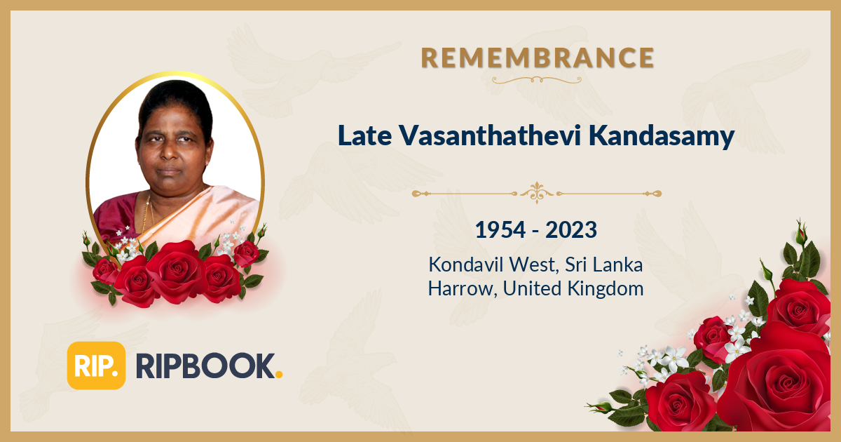 Late Vasanthathevi Kandasamy (Vasantha Teacher) - 1st Year Remembrance ...