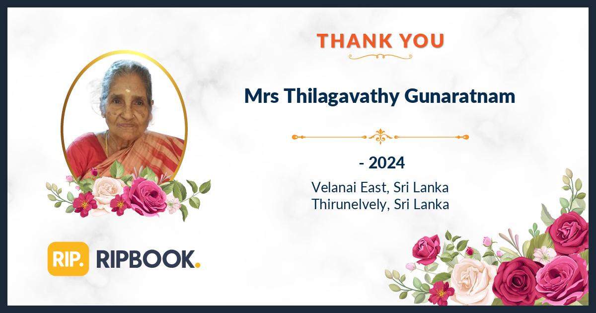 Late Thilagavathy Gunaratnam (Periyapillai) - 31st Day Remembrance ...