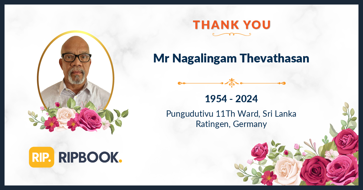 Late Nagalingam Thevathasan - 31st Day Remembrance & Thankyou Message ...