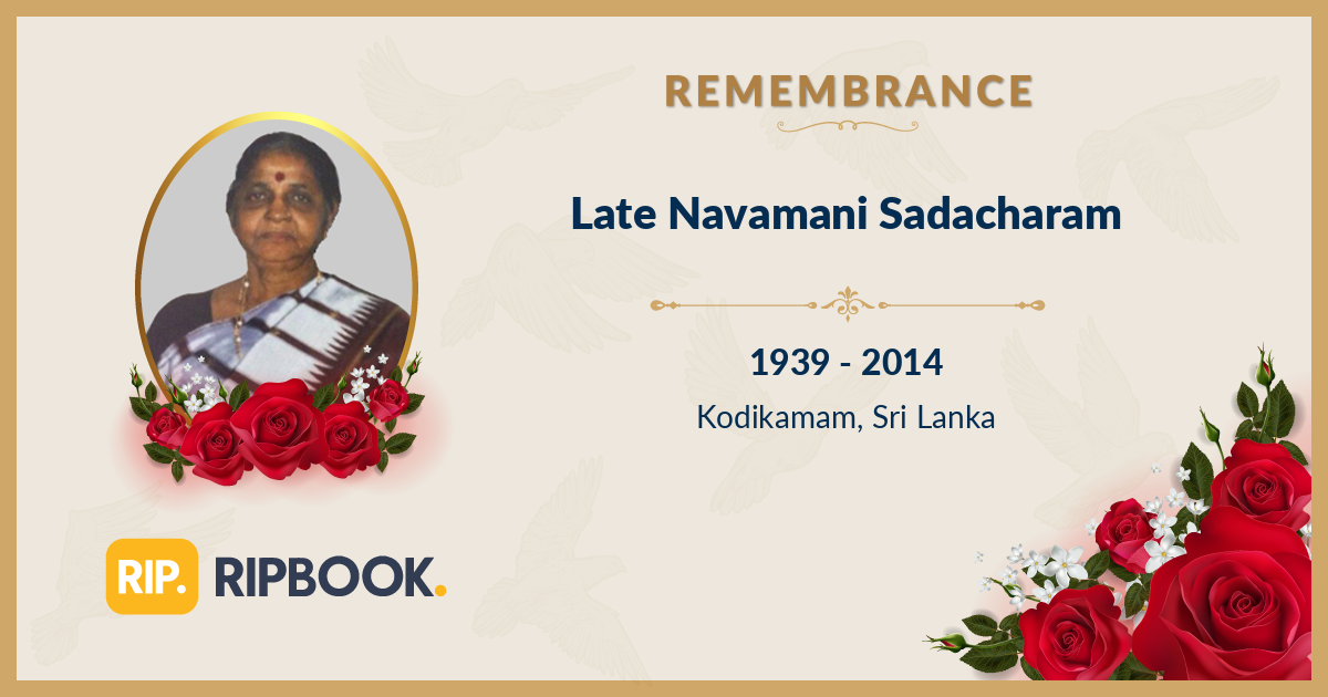 Late Navamani Sadacharam - 10th Year Remembrance - RIPBook