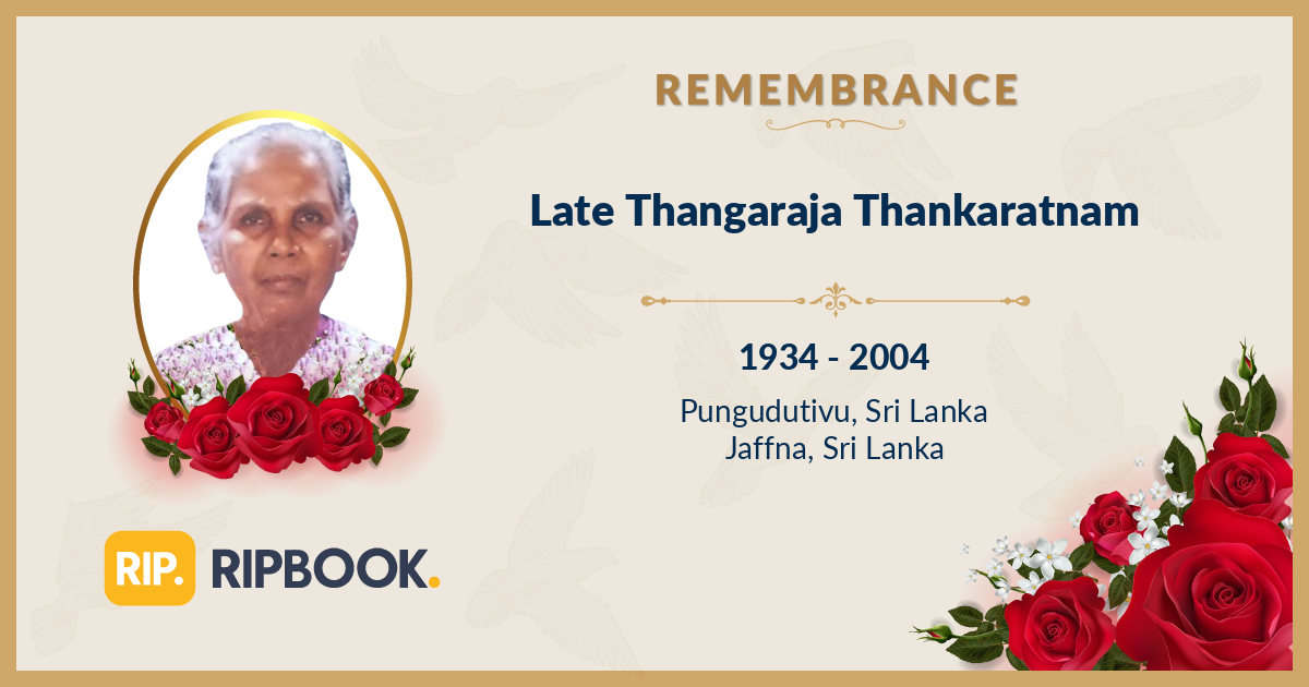 Late Thangaraja Thankaratnam - 20th Year Remembrance - RIPBook