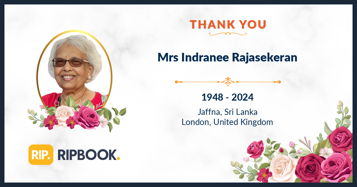 Mrs Indranee Rajasekeran - 31st Day Remembrance & Thankyou Message ...