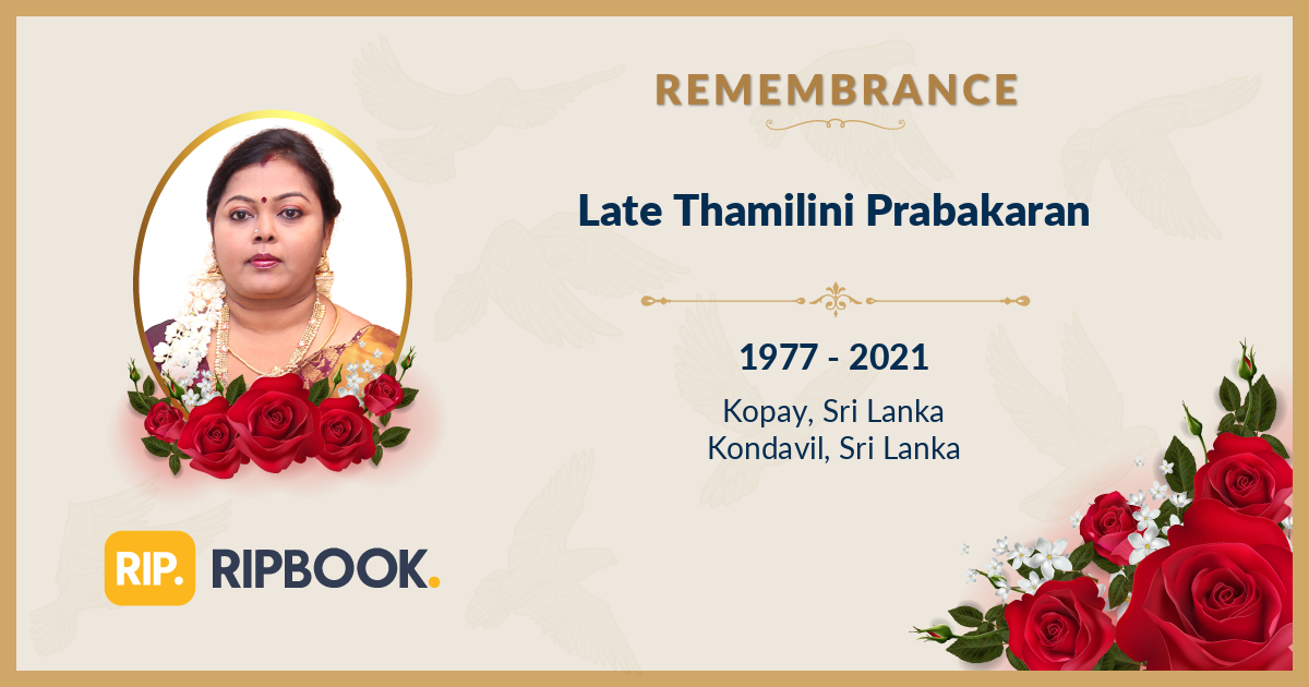 Late Thamilini Prabakaran - 3rd Year Remembrance - RIPBook