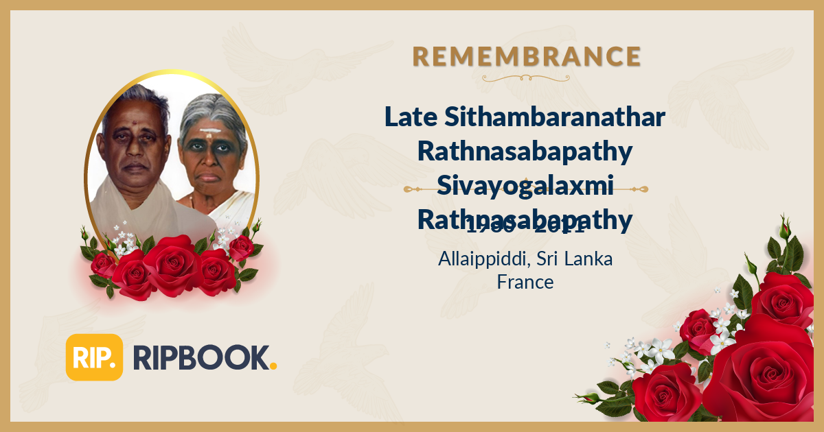 Late Sithambaranathar Rathnasabapathy Sivayogalaxmi Rathnasabapathy ...