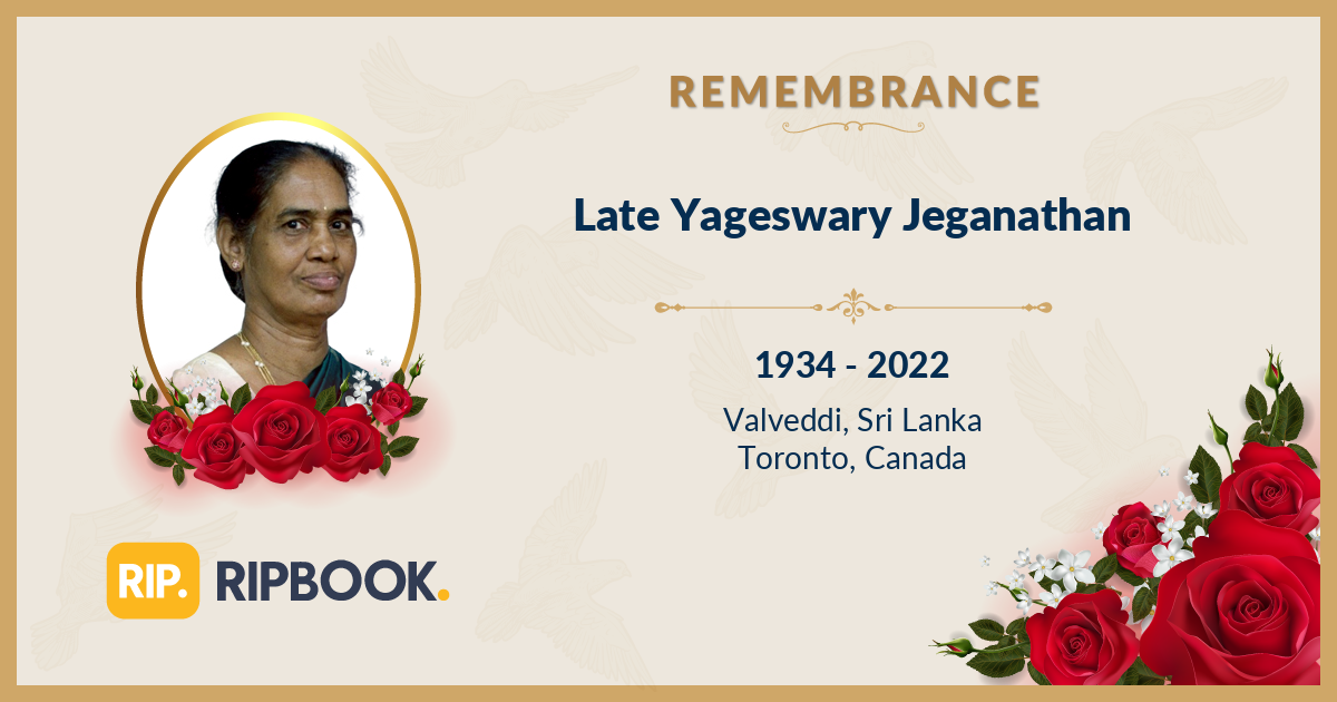 Late Yageswary Jeganathan - 2nd Year Remembrance - RIPBook