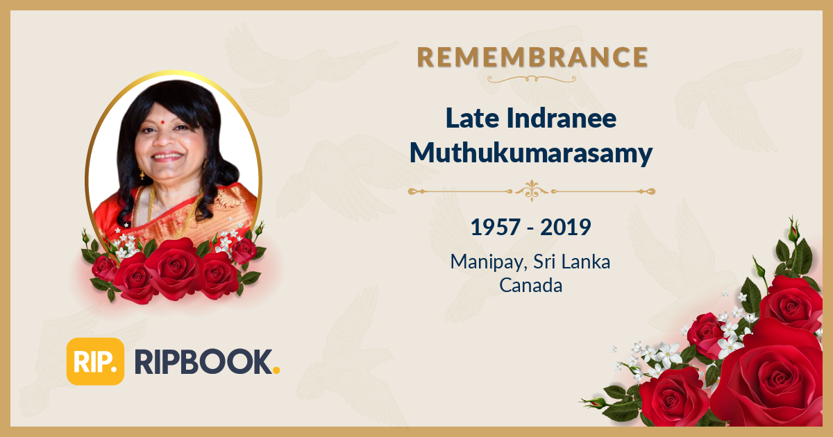 Late Indranee Muthukumarasamy (சாந்தி) - 5th Year Remembrance - RIPBook
