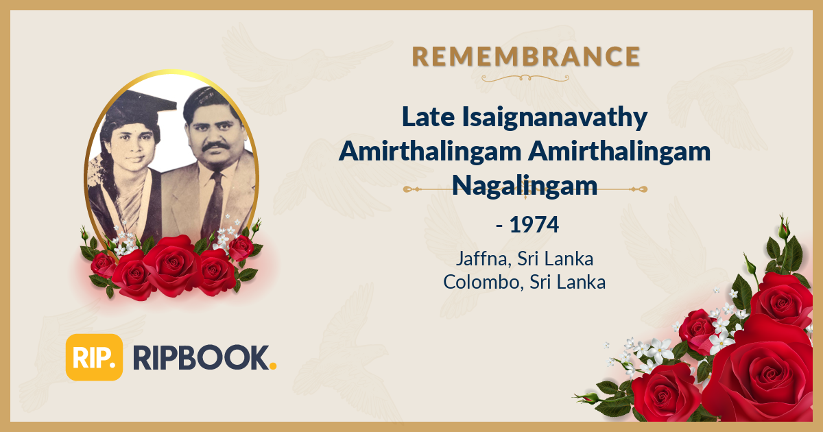 Late Isaignanavathy Amirthalingam Amirthalingam Nagalingam - 50th Year ...