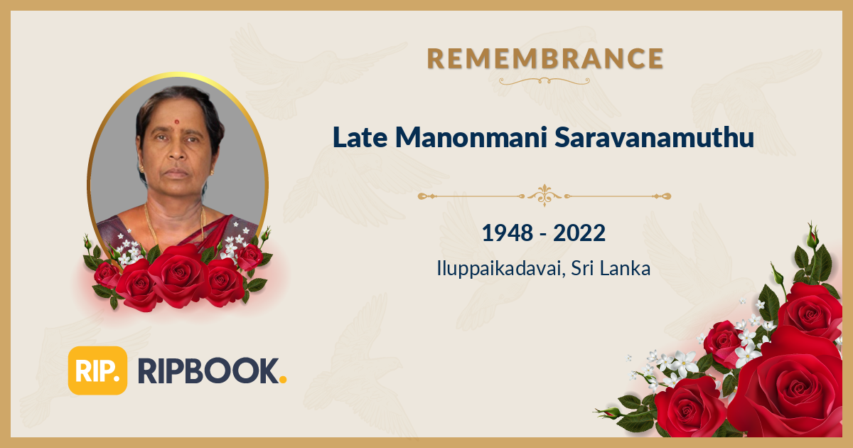 Late Manonmani Saravanamuthu - 3rd Year Remembrance - RIPBook