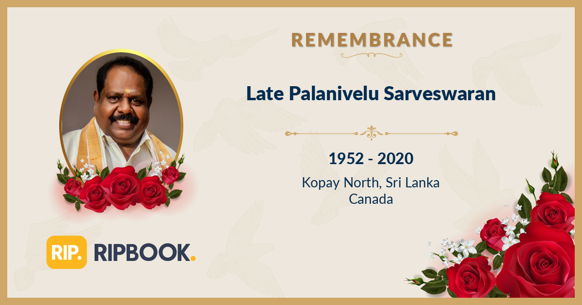Late Palanivelu Sarveswaran (Sarves) - 5th Year Remembrance - RIPBook