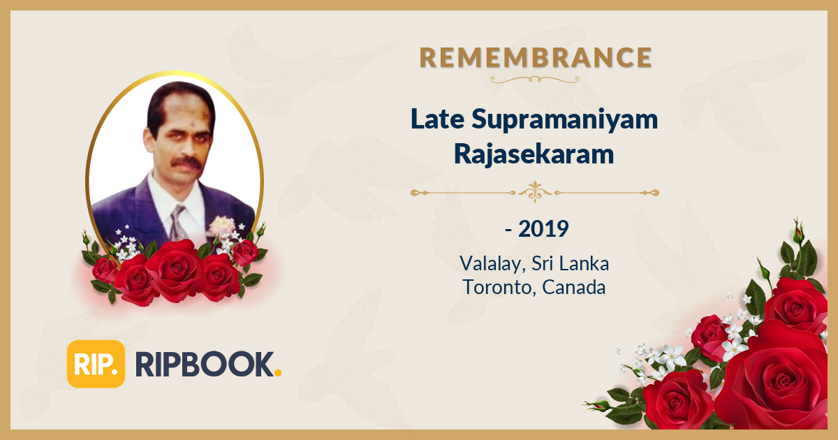 Late Supramaniyam Rajasekaram - 6th Year Remembrance - RIPBook