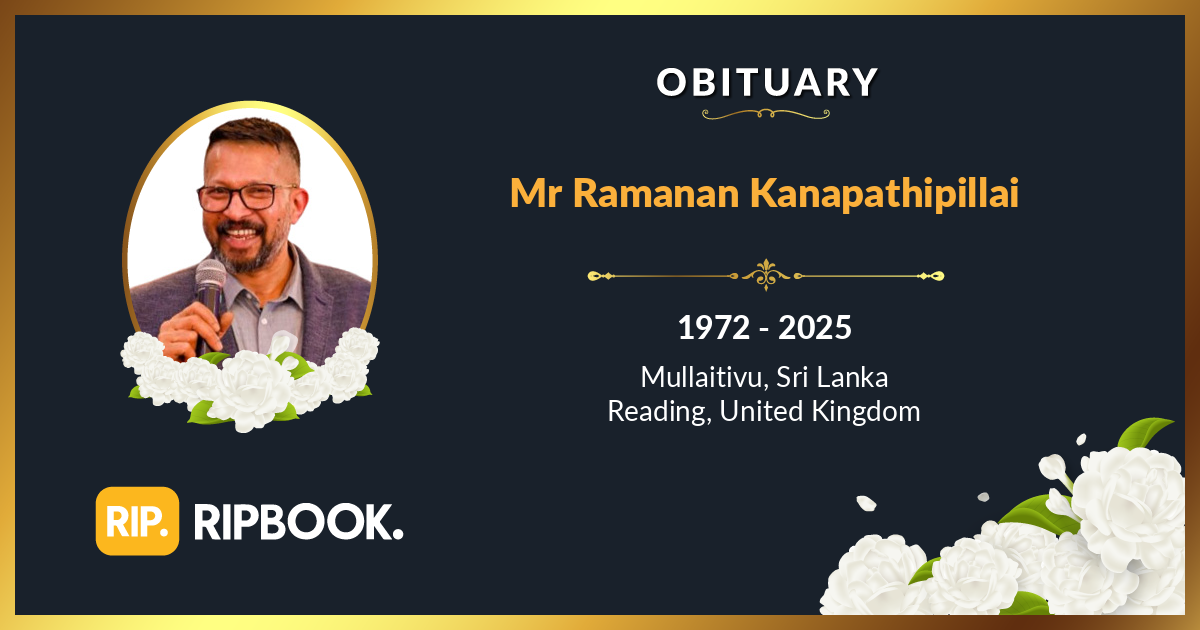 Mr Ramanan Kanapathipillai - Obituary - RIPBook