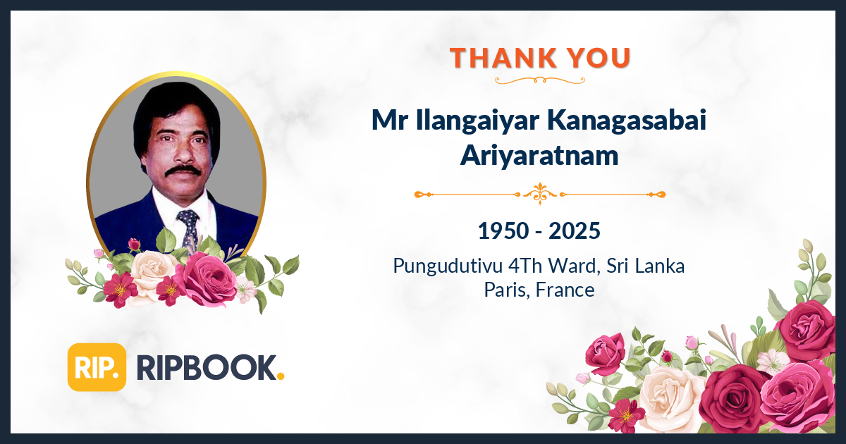 Late Ilangaiyar Kanagasabai Ariyaratnam (Thangarasa, Ariyam Master ...