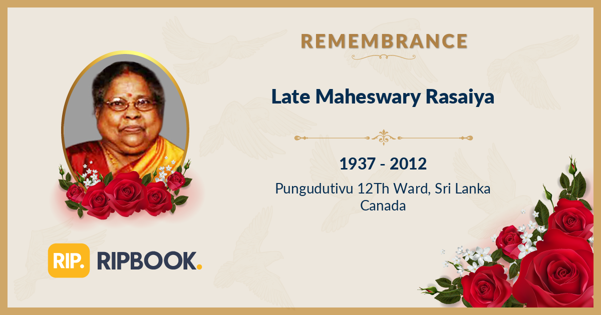 Late Maheswary Rasaiya - 13th Year Remembrance - RIPBook