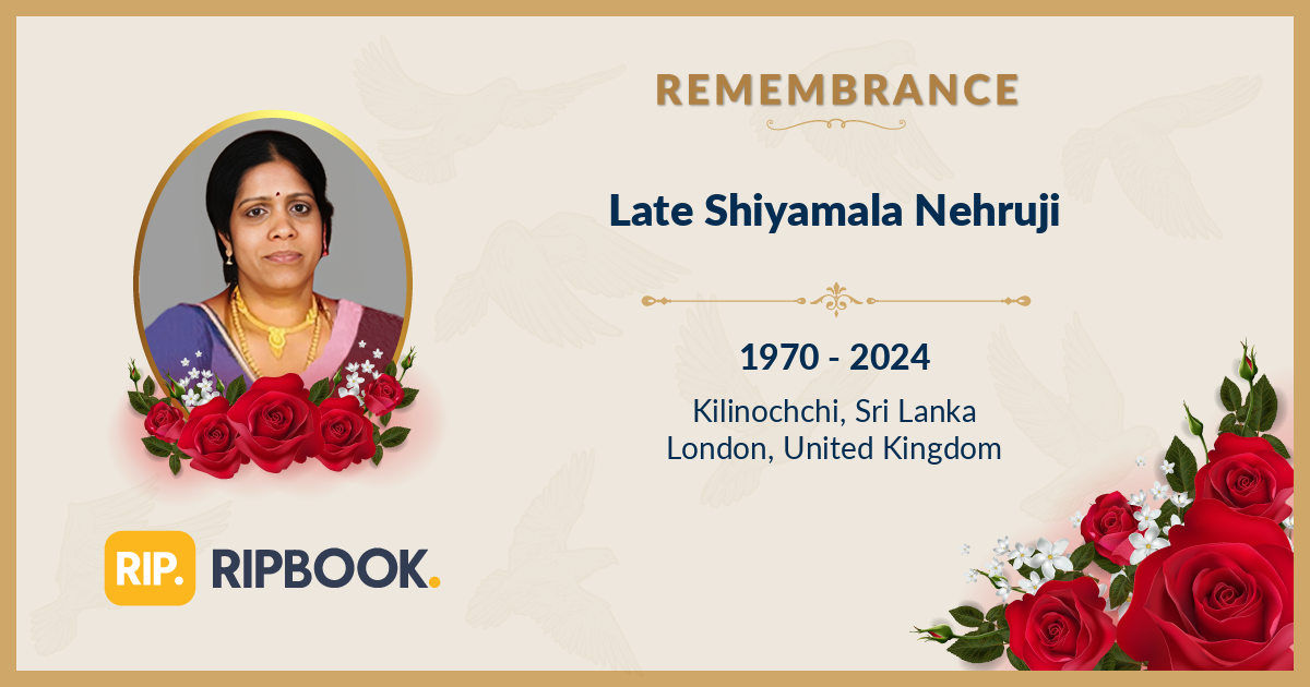 Late Shiyamala Nehruji - 1st Year Remembrance - RIPBook