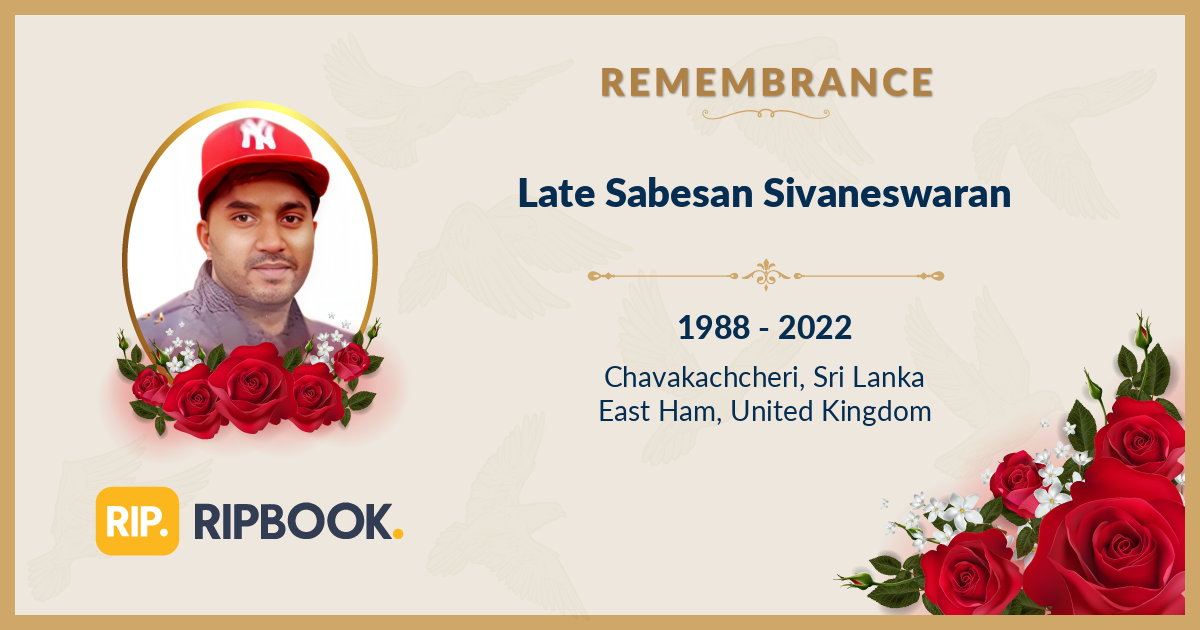 Late Sabesan Sivaneswaran - 3rd Year Remembrance - RIPBook