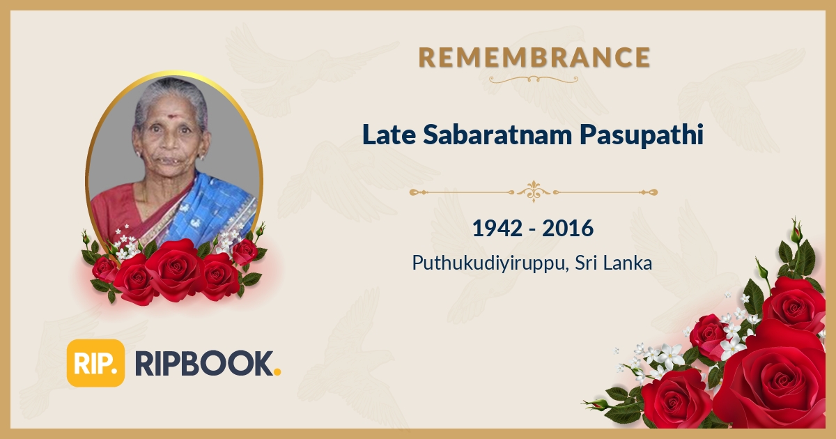 Late Sabaratnam Pasupathi - 9th Year Remembrance - RIPBook