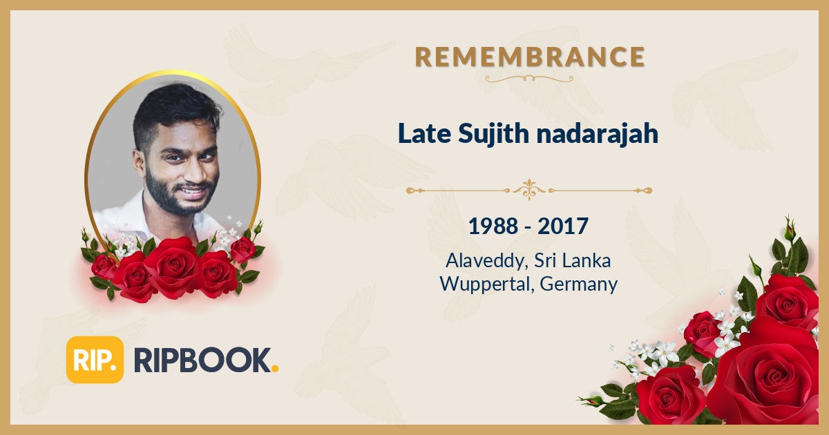 Late Sujith Nadarajah - 8th Year Remembrance - RIPBook