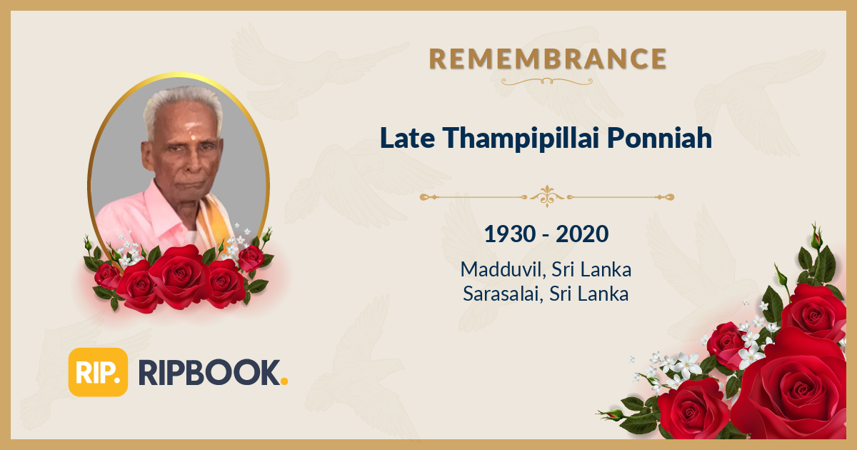 Late Thampipillai Ponniah - 5th Year Remembrance - RIPBook