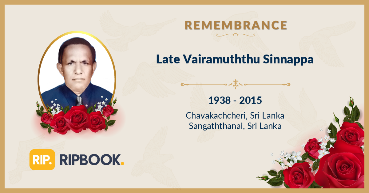 Late Vairamuththu Sinnappa - 10th Year Remembrance - RIPBook