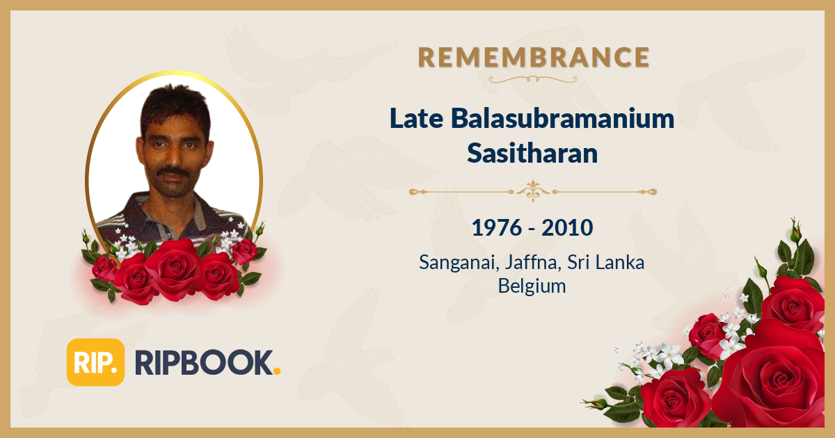 Late Balasubramanium Sasitharan - 15th Year Remembrance - RIPBook