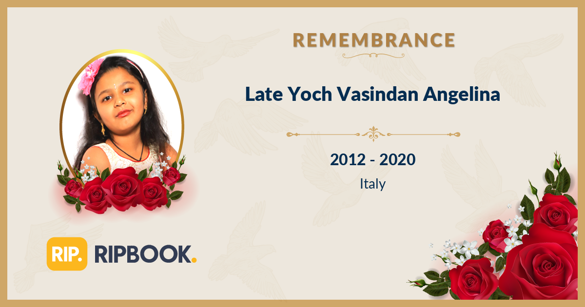 Late Yoch Vasindan Angelina - 5th Year Remembrance - RIPBook