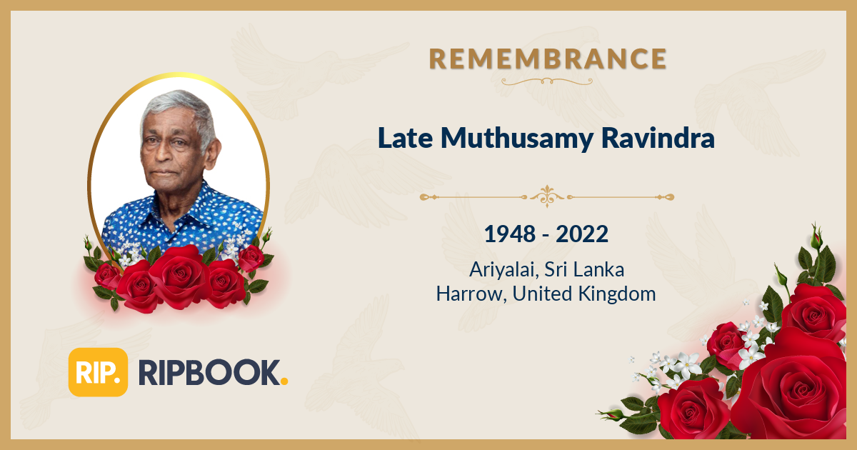 Late Muthusamy Ravindra - 3rd Year Remembrance - RIPBook