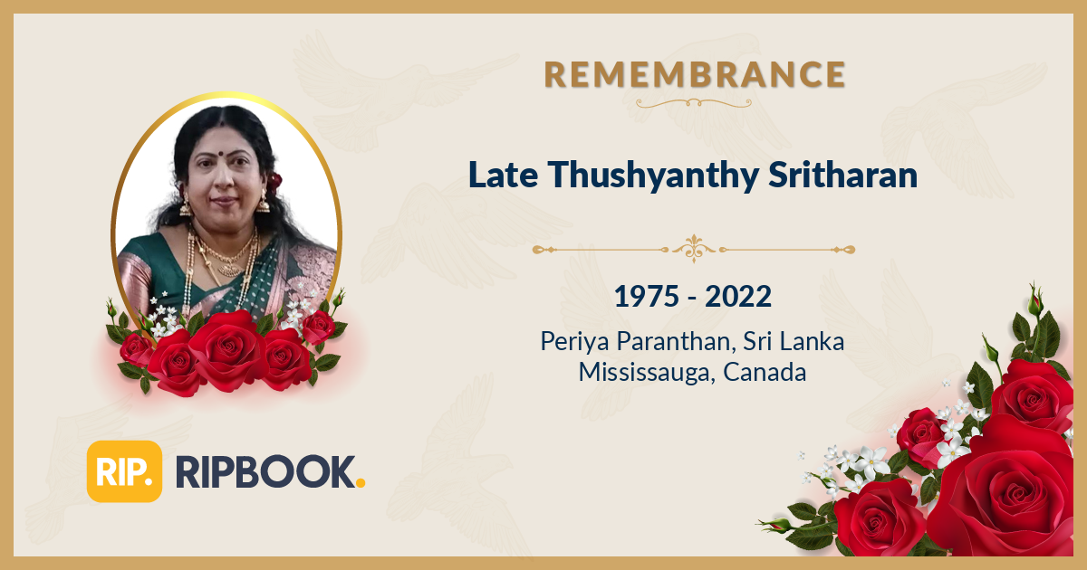 Late Thushyanthy Sritharan - 3rd Year Remembrance - RIPBook