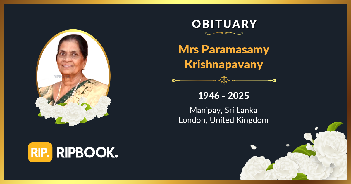 Mrs Paramasamy Krishnapavany (Thavam) - Obituary - RIPBook
