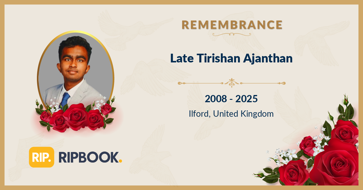 Late Tirishan Ajanthan - 1st Year Remembrance - RIPBook