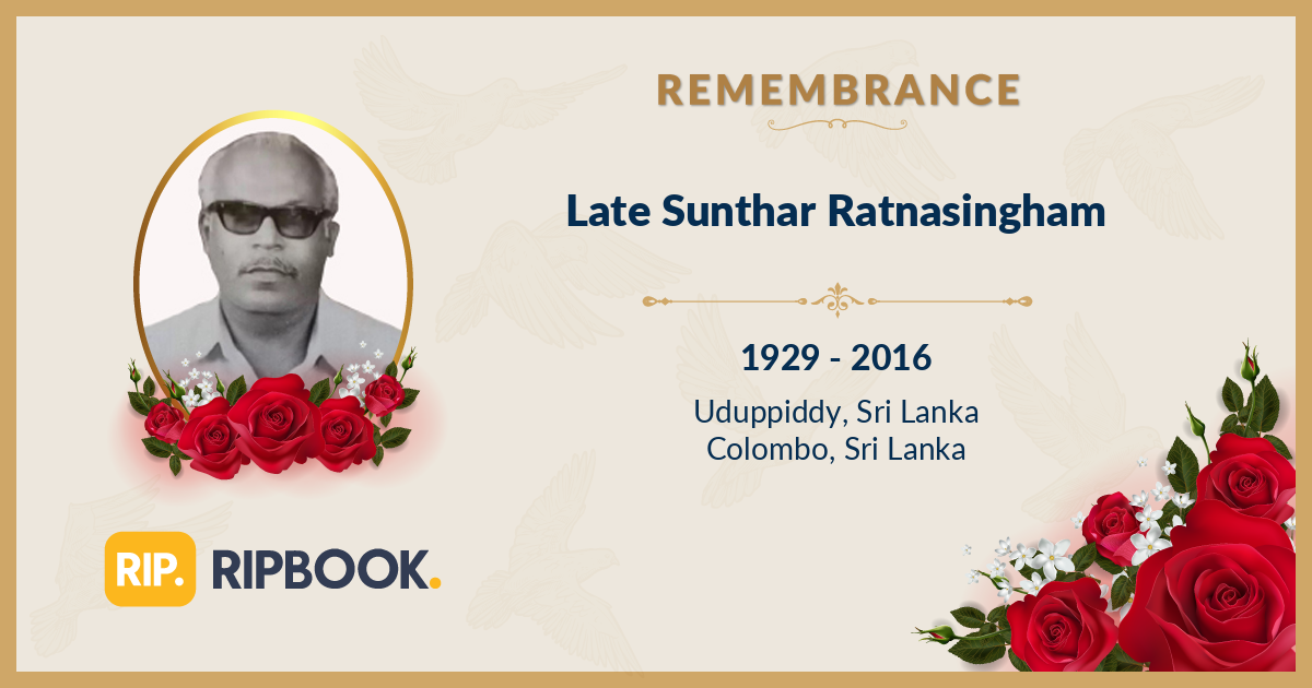 Late Sunthar Ratnasingham - 10th Year Remembrance - RIPBook