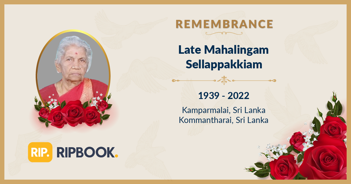 Late Mahalingam Sellappakkiam - 4th Year Remembrance - RIPBook
