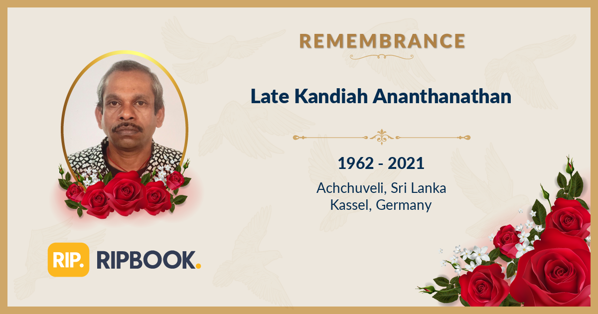 Late Kandiah Ananthanathan (Singam) - 5th Year Remembrance - RIPBook