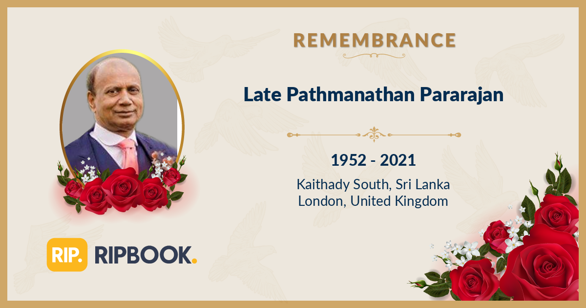 Late Pathmanathan Pararajan - 5th Year Remembrance - RIPBook