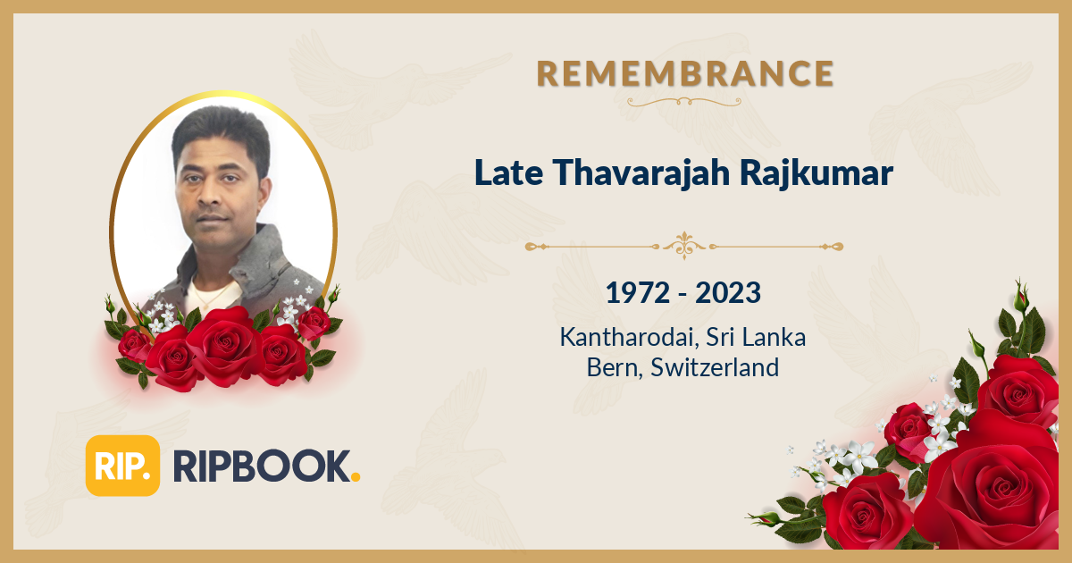Late Thavarajah Rajkumar (Pavun) - 3rd Year Remembrance - RIPBook