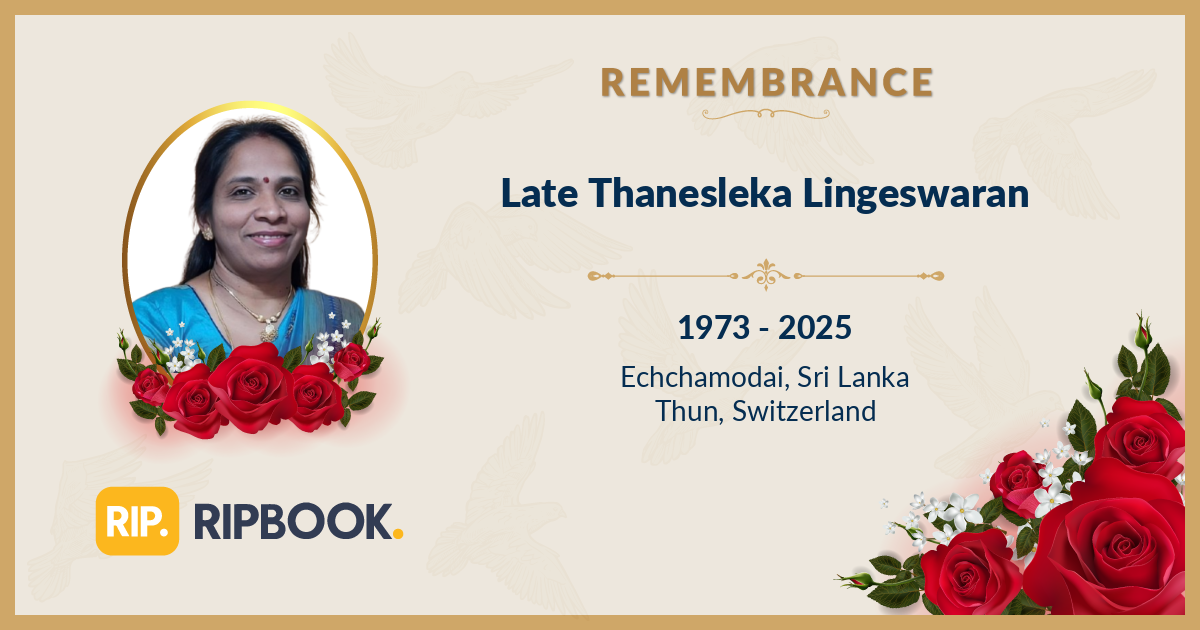 Late Thanesleka Lingeswaran - 1st Year Remembrance - RIPBook