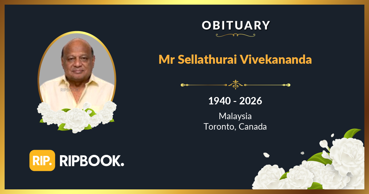 Mr Sellathurai Vivekananda (Vix) - Obituary - RIPBook