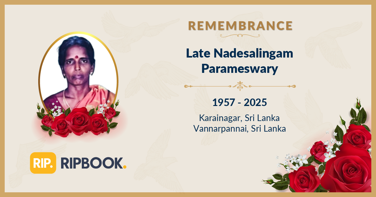 Late Nadesalingam Parameswary - 1st Year Remembrance - RIPBook