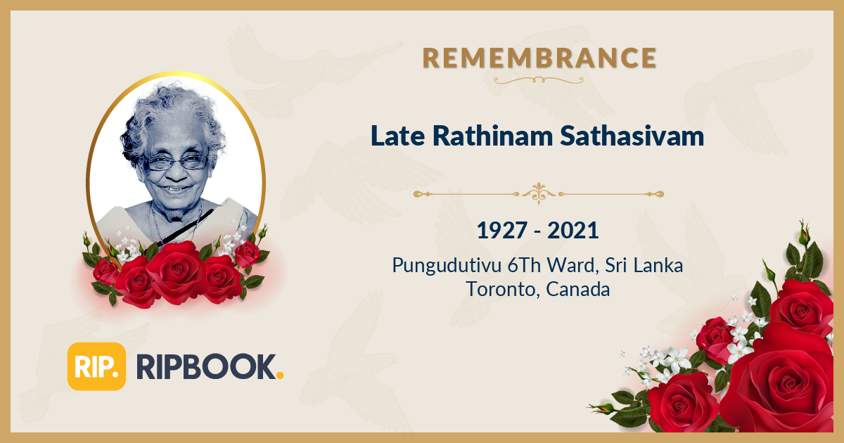 Late Rathinam Sathasivam - 5th Year Remembrance - RIPBook