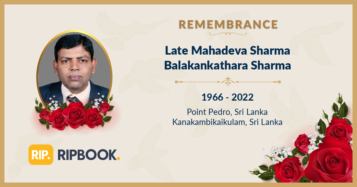 Late Mahadeva Sharma Balakankathara Sharma (Varathan) - 4th Year ...