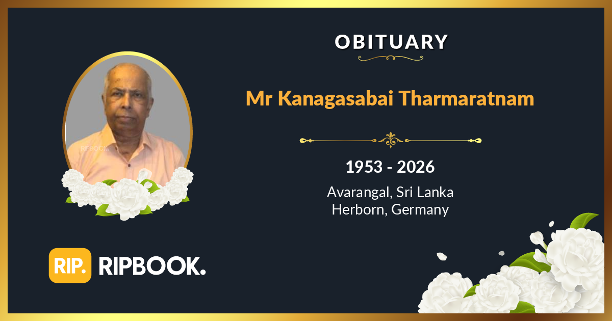 Mr Kanagasabai Tharmaratnam - Obituary - RIPBook