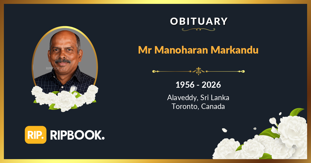 Mr Manoharan Markandu - Obituary - RIPBook